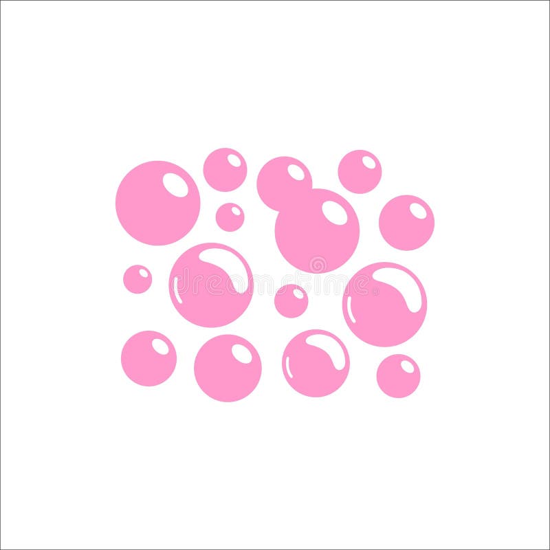 Illustration of Colored Bubbles Pinging on a White Background Stock ...