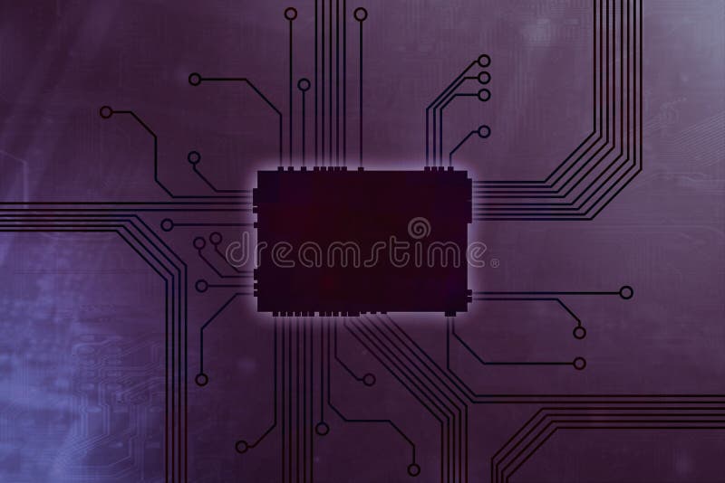 Colored Digital Computer Chip Core Stock Illustration - Illustration of ...