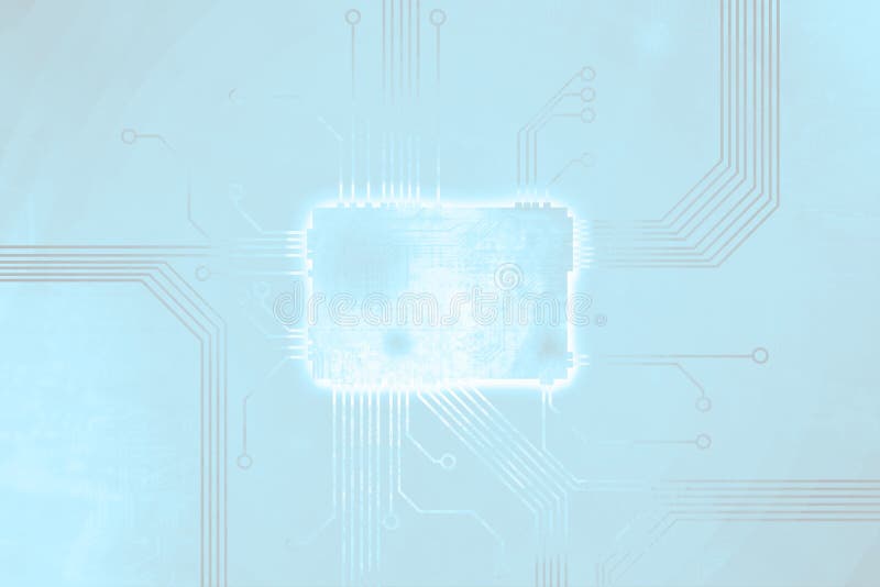 Soft Blue Colored Digital Computer Chip Core Stock Illustration ...