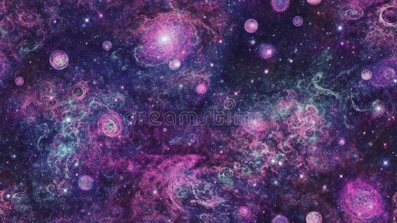Colored Nebula and Open Cluster of Stars in Deep Space Stock ...