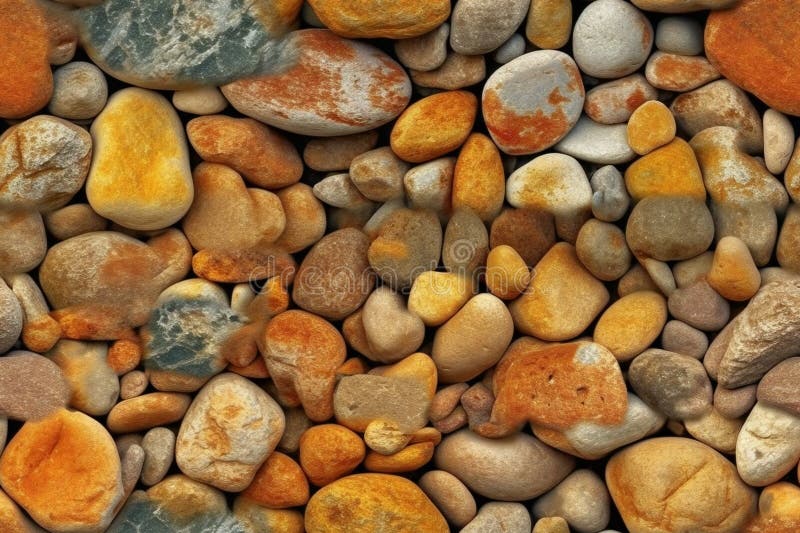 Colored Pebbles Background, Pile of Sea Pebbles Stock Illustration ...