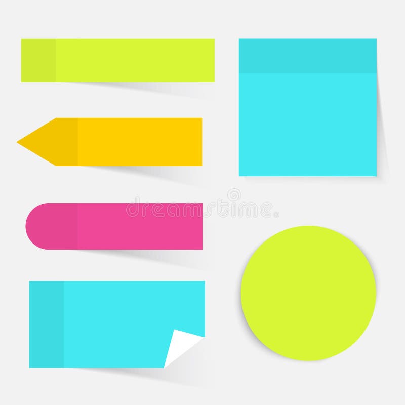 Illustration of a Colored Set of Sticky Notes Stock Vector ...
