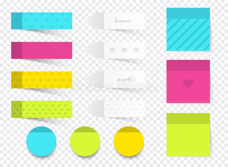 Illustration of a Colored Set of Sticky Notes Stock Vector ...
