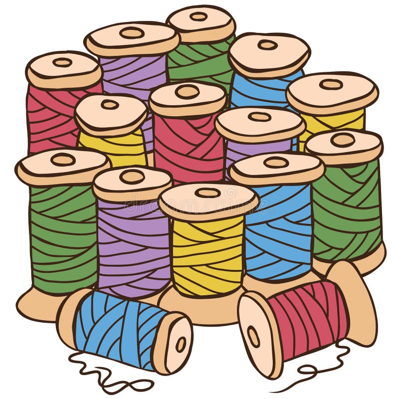 Illustration of Colored Threads Stock Vector - Illustration of craft ...