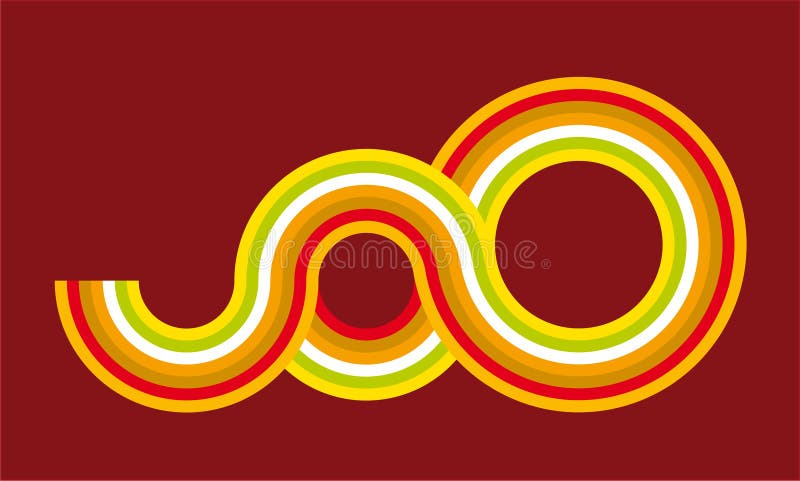 Illustration of a Colored Triple Loop. Geometric Shape Stock ...