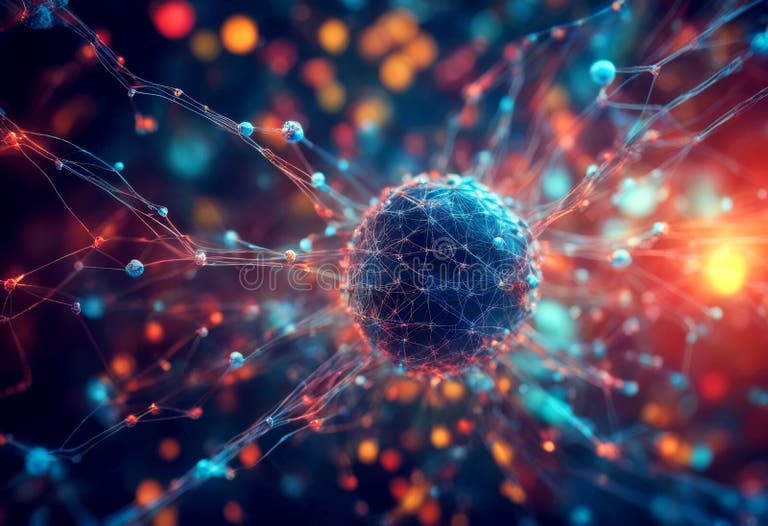 Illustration Colorful Abstract Network 3d Concept Bright Artificial ...