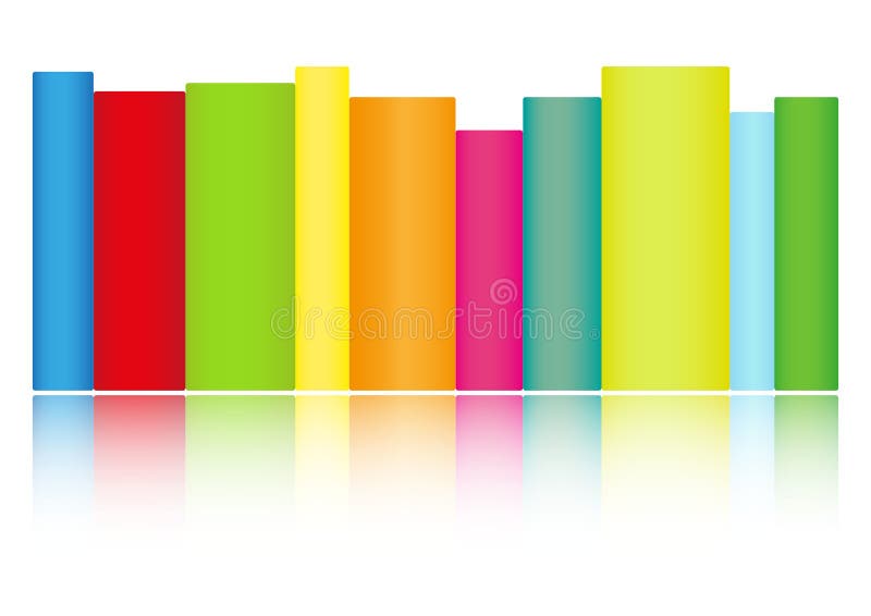 Illustration Of Colorful Book Row Clipart On White Background Stock ...
