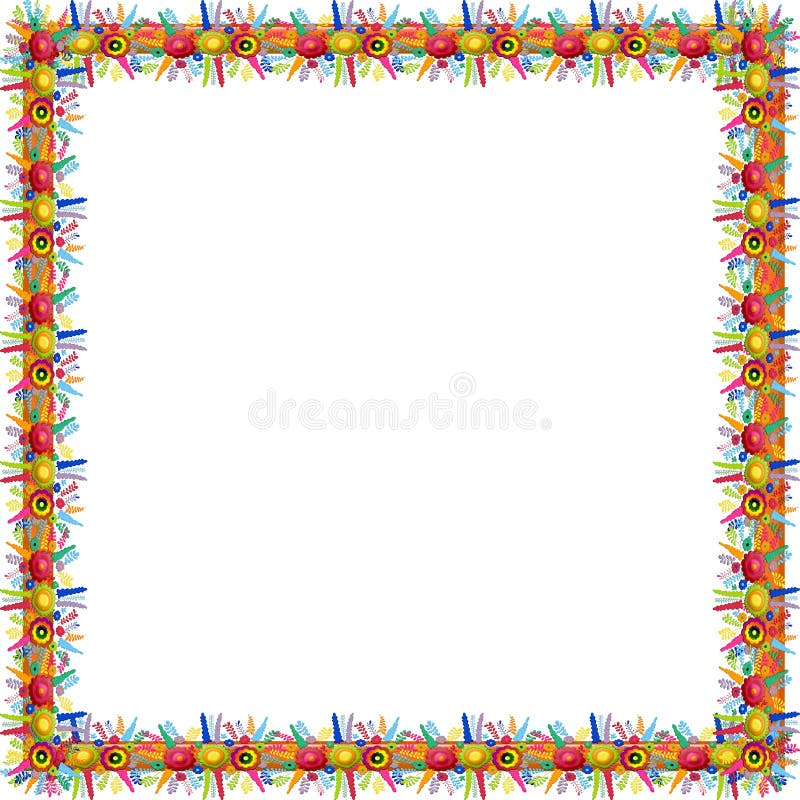 Illustration of a Colorful Border with Space for Text in the Center ...