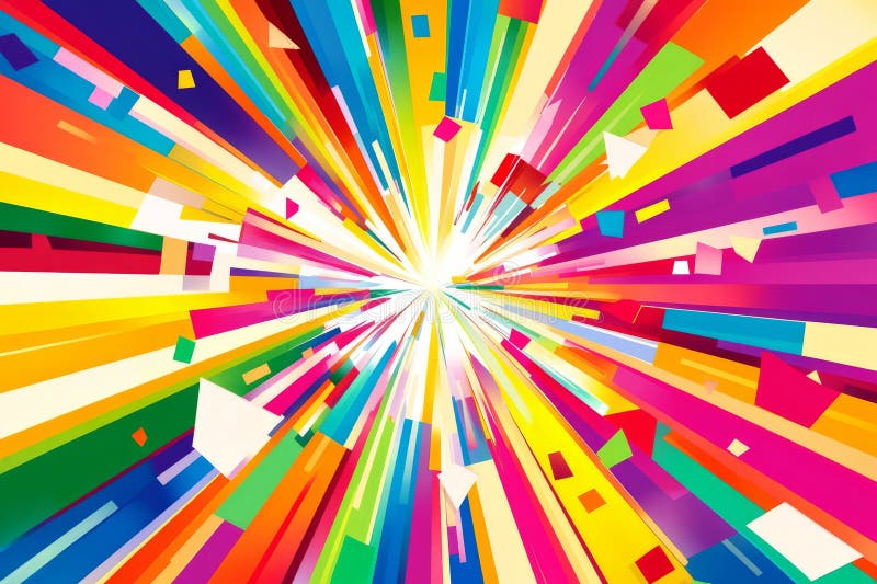 Illustration of a Colorful Burst of Triangles, Squares, and Circles ...