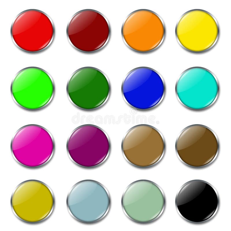 Illustration of Colorful Buttons Isolated on White Surface Stock ...