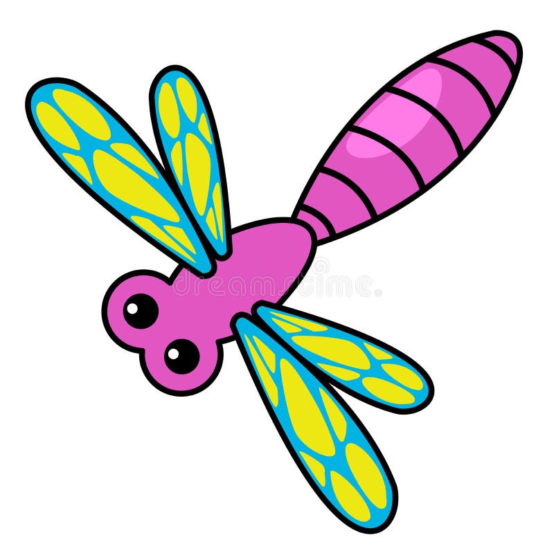 Colorful Cartoon Character Dragonfly Stock Vector - Illustration of ...
