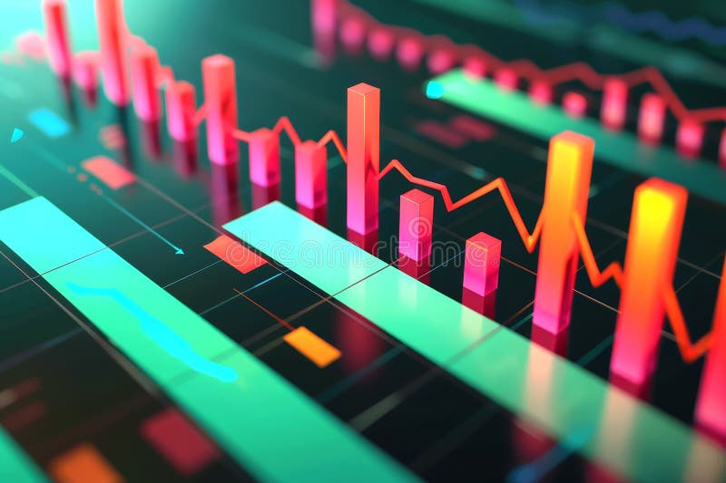 Illustration of a Colorful Chart for Shares Stock Illustration ...