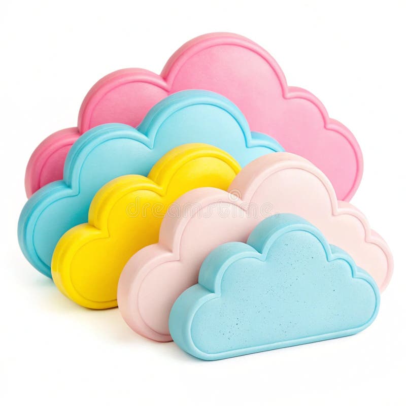 Colorful Cloud Weather Illustration Isolated on White Stock ...
