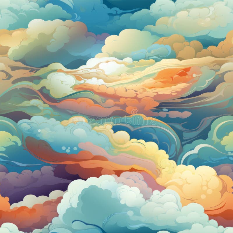 An Illustration of Colorful Clouds in the Sky Stock Illustration ...