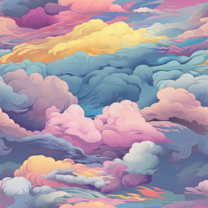 An Illustration of Colorful Clouds in the Sky Stock Illustration ...