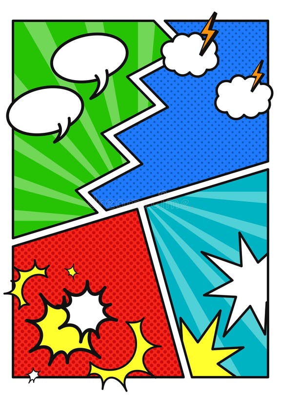 Illustration of a Colorful Comic Strip Backdrop Design with Speech ...