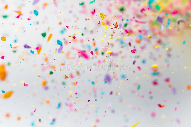 Colorful Confetti Fly in the Air on a White Background Stock ...