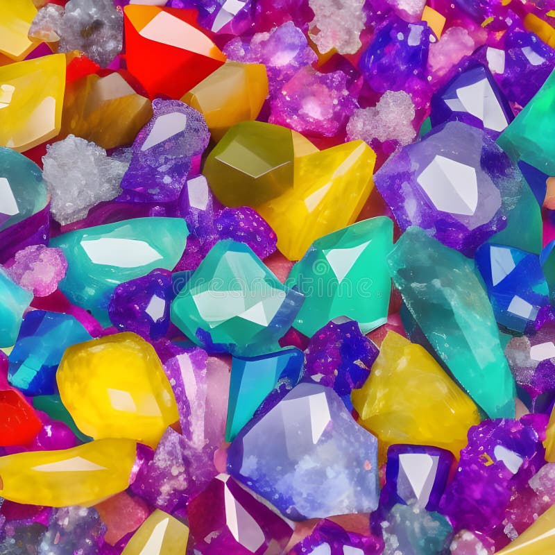 Illustration of Colorful Crystals Created Using Generative AI. Stock ...