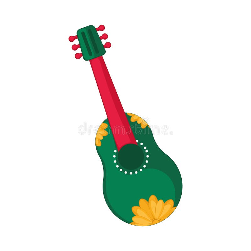 Colorful Decorative Guitar with Flowers in a Festive Design, Vector ...
