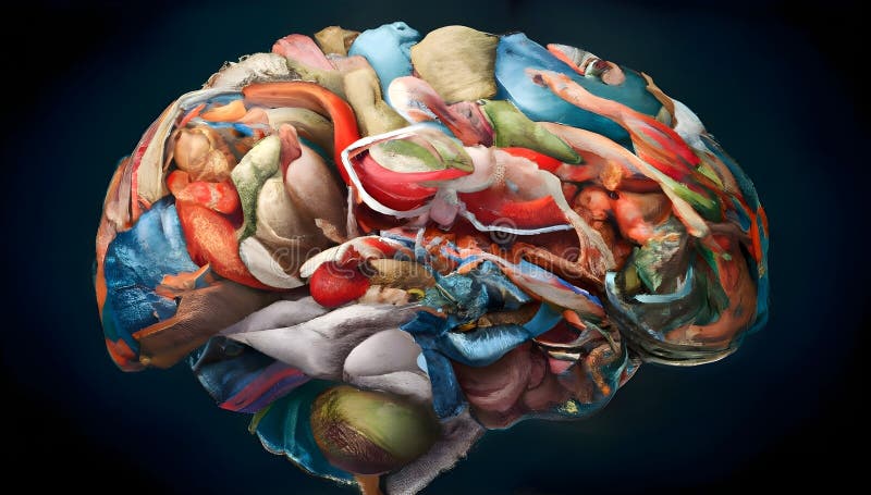 Illustration of a Colorful and Detailed Human Brain Stock Illustration ...
