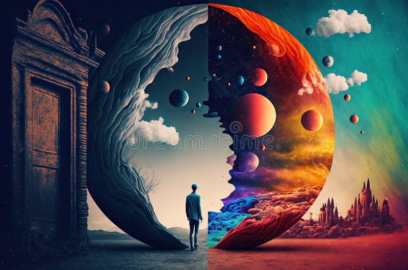 Illustration of a Colorful Dream with Magic Landscape Stock ...