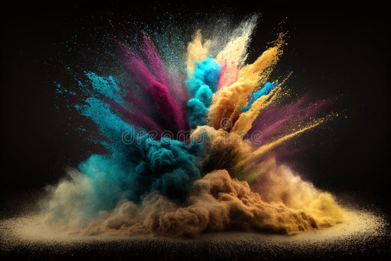 Illustration of a Colorful Dust Explosion in a Realistic Style Stock ...