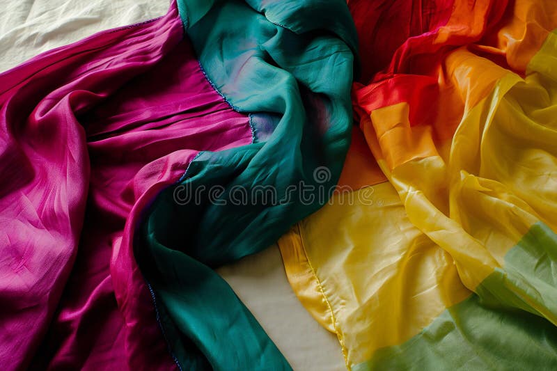 Colorful Fabric Background, Close Up of a Rainbow Fabric Texture ...
