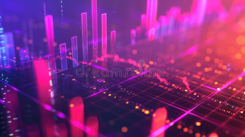 Illustration of Colorful Financial Tables and Graphs and Data Points ...