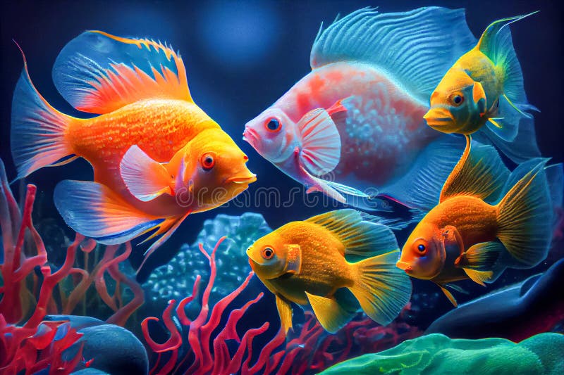 Illustration of Colorful Fish in the Red Sea. Generative AI, Generative ...