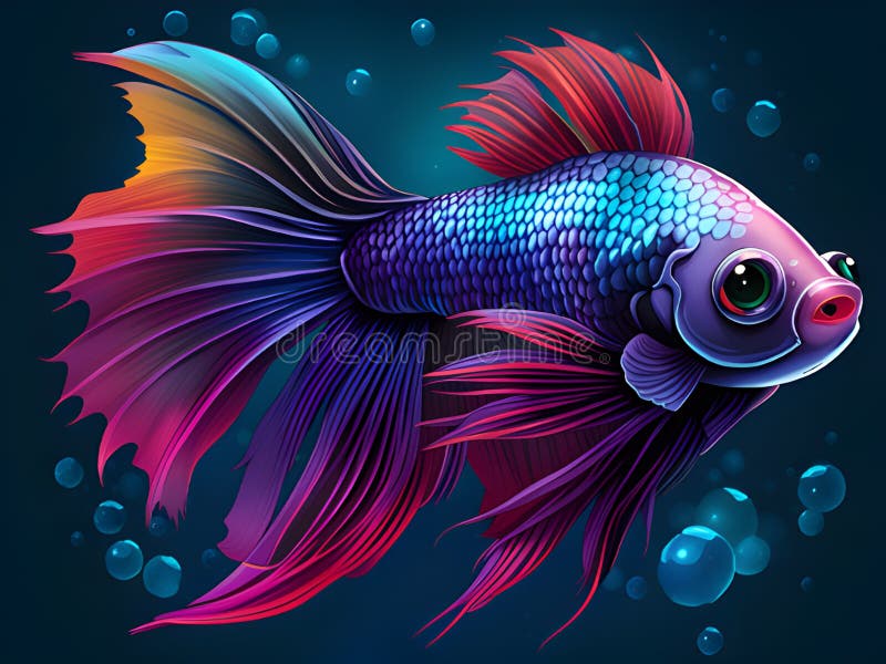 Illustration of a Colorful Fish in the Water Stock Illustration ...