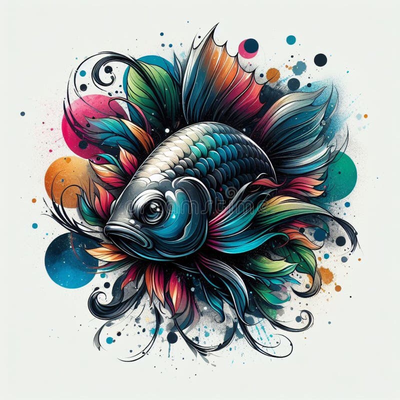 Illustration of Colorful Fish in White Background Stock Illustration ...