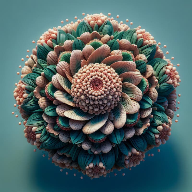 Illustration of a Colorful Flower in the Form of a Ball Stock ...