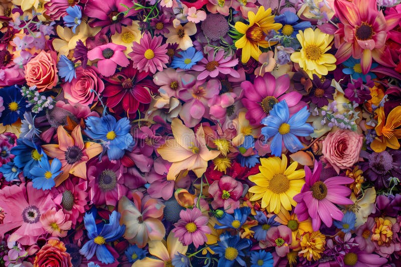 Illustration of Colorful Flowers Texture Background. Generative AI ...