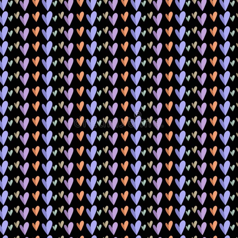 Illustration of Colorful Hearts in a Black Background Stock ...
