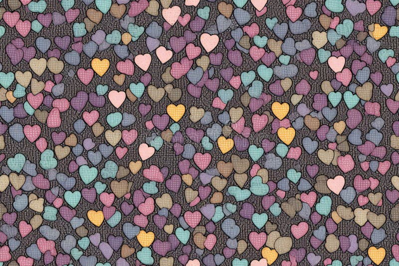 Colorful Hearts on Fabric Background, Seamless Pattern Stock ...