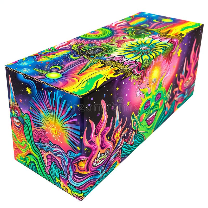 Colorful Magic Box, Psychedelic Abstract Background Stock Illustration ...