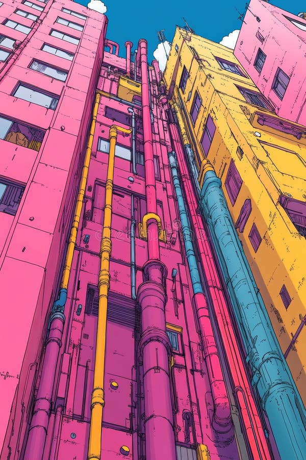 Illustration of Colorful Metal Components Used in Architecture Stock ...