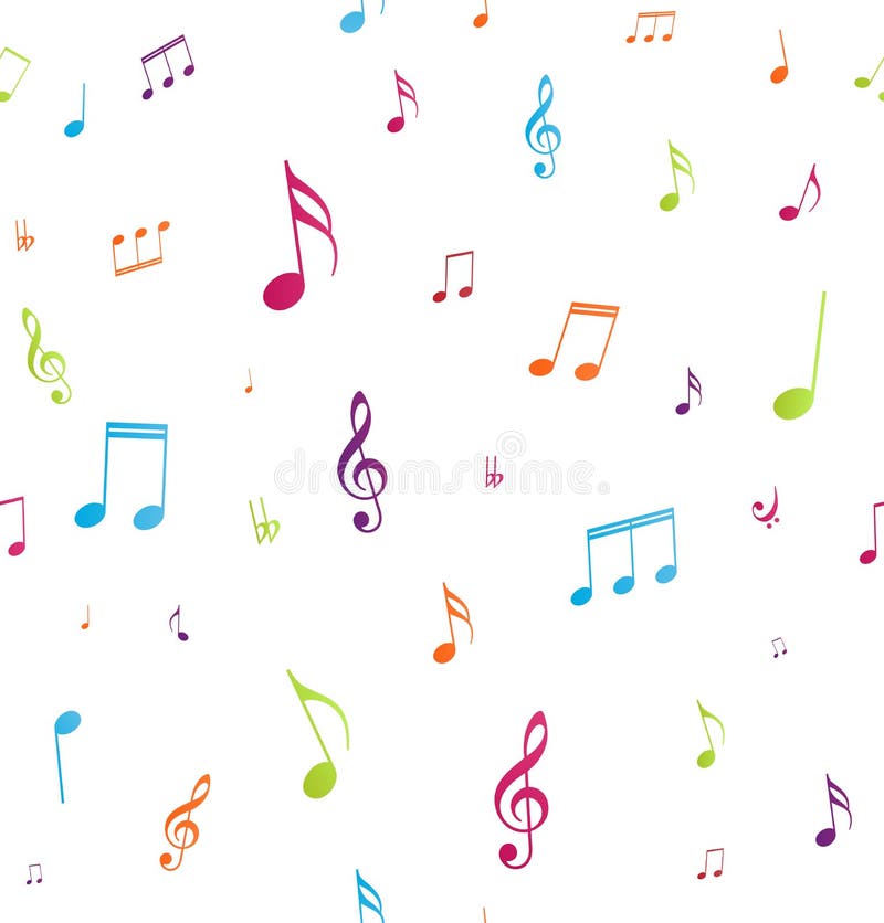 Colorful Music Notes , Isolated on White Background Stock Vector ...