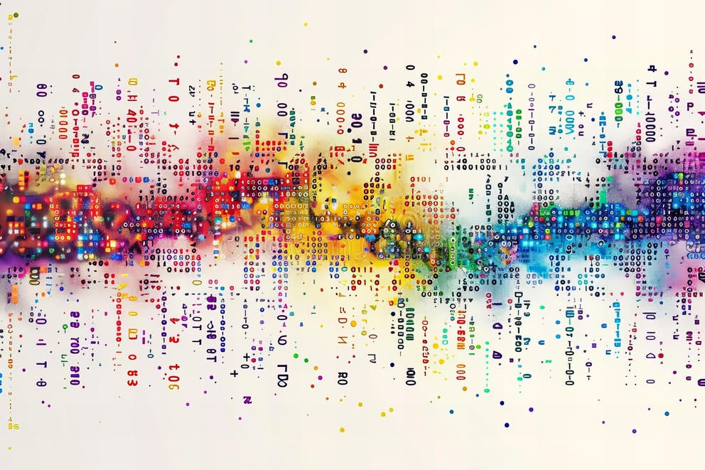Illustration of Colorful Numbers Arranged in Rows and Columns, Forming ...