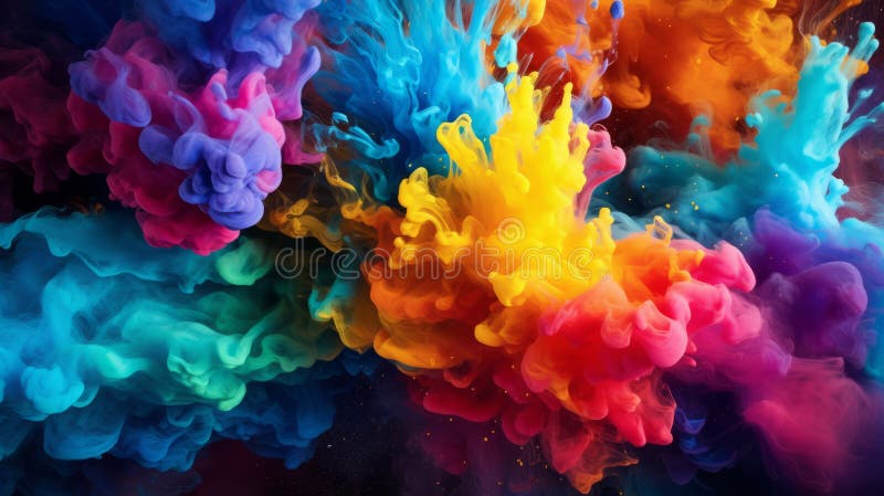 Illustration of Colorful Paint Being Mixed Together Stock Image - Image ...