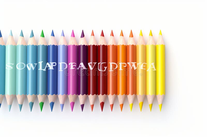 Illustration of a Colorful Pencils with the Word White Backgrond ...