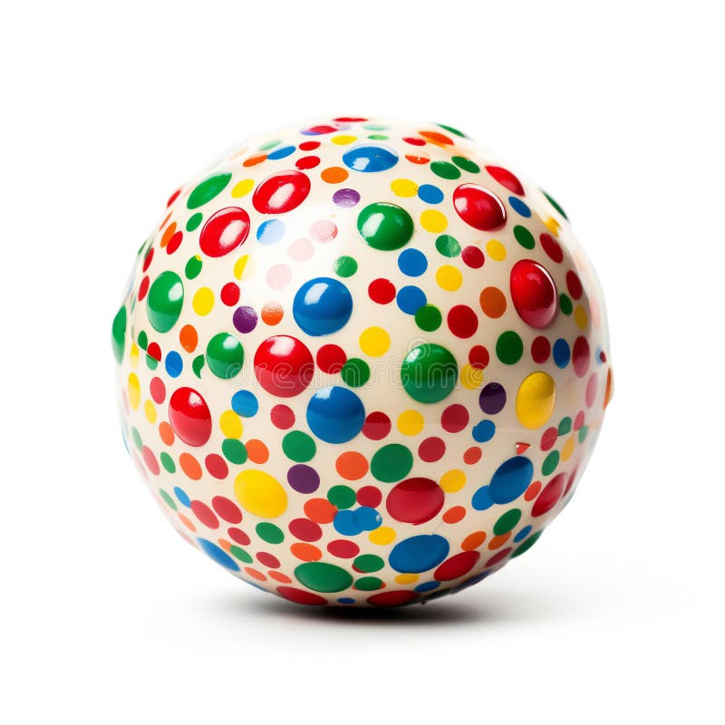 Colorful Polka Dot Ball Isolated on White Background Stock Illustration ...