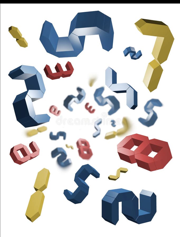 Explosion of Digital Numbers, Dynamic Background with 3d Numbers. Stock ...