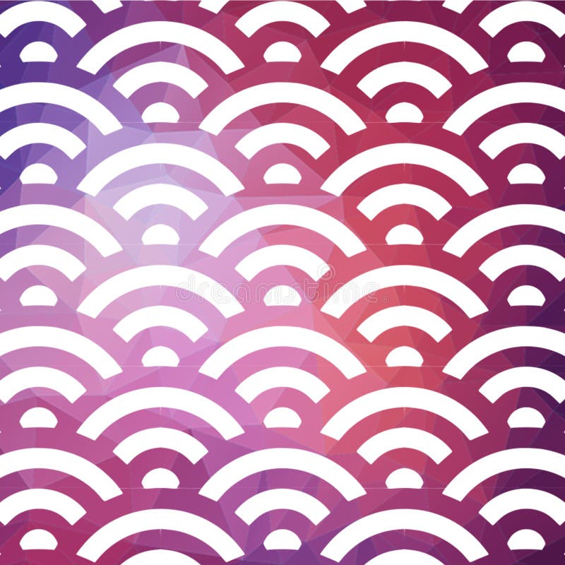 Illustration of a Colorful Seigaiha Pattern for Wallpapers and ...