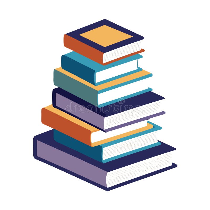 Colorful Stack of Books Illustration for Education, Learning, and ...