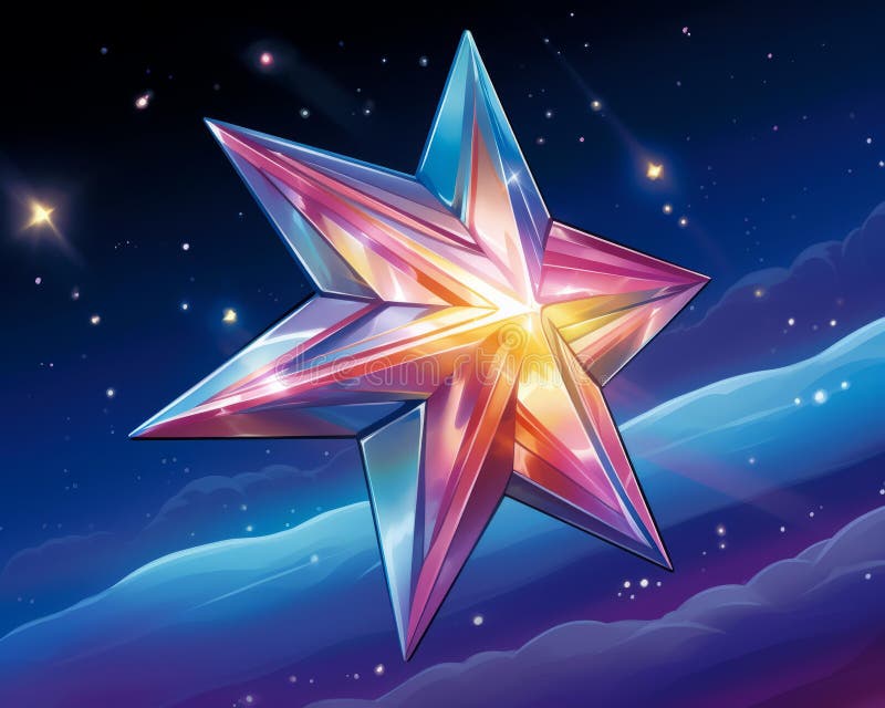 An Illustration of a Colorful Star in the Sky Stock Illustration ...