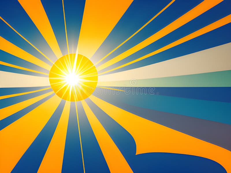 Illustration of Colorful Sun in the Sky, the Rays of the Sun, AI ...