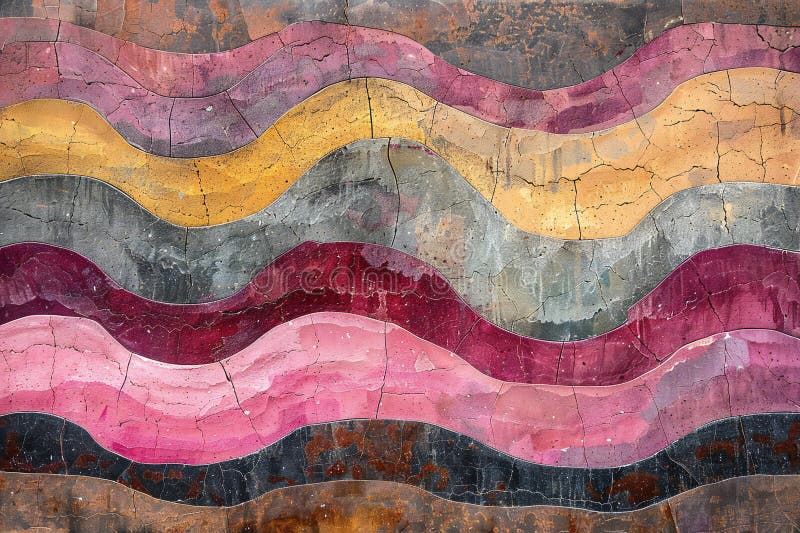 A Colorful Wall Showing the Waves of the Earth, High Quality, High ...