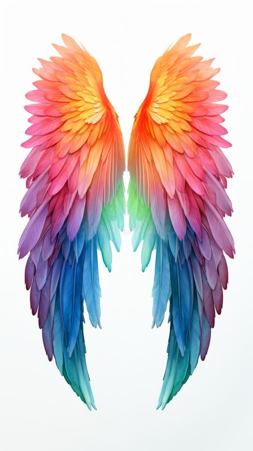 Illustration of Colorful Wings on a White Background Stock Photo ...