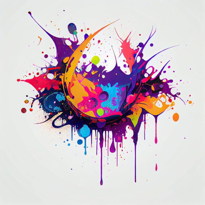 Illustration of the Colour Splashes Stock Illustration - Illustration ...